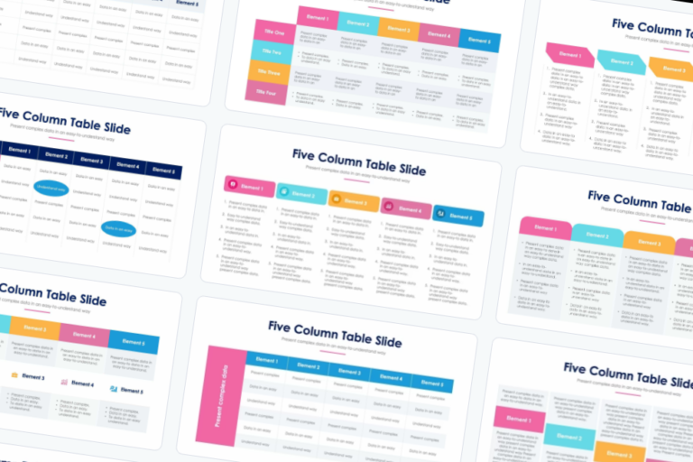 Five Column Table Slides | Slideloom