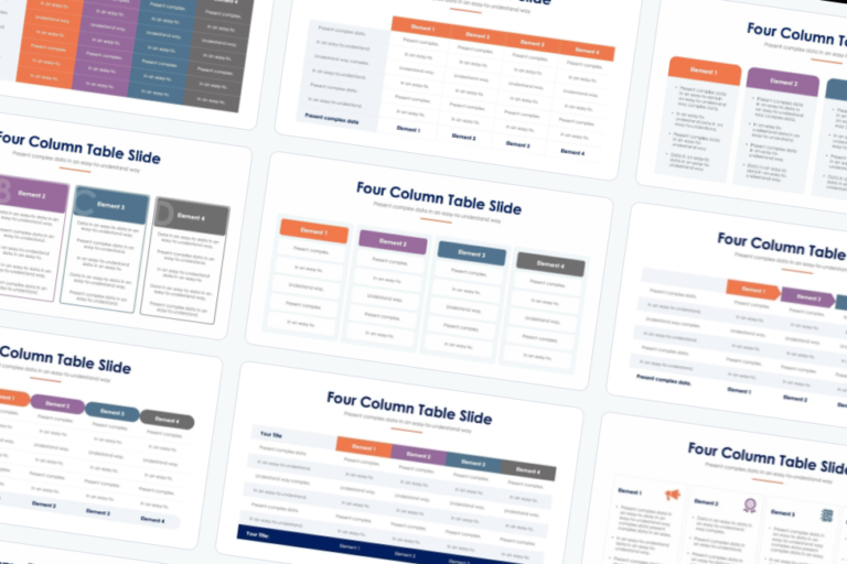 Four Column Table Slides | Slideloom