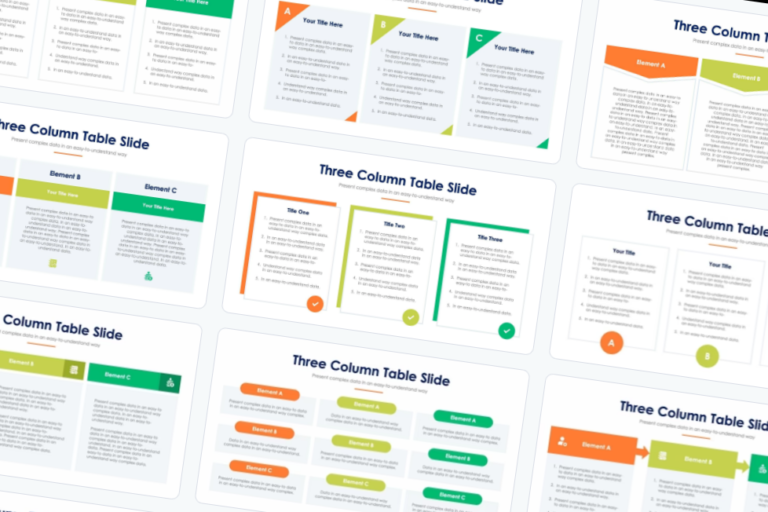 Three Column Table Slides | Slideloom
