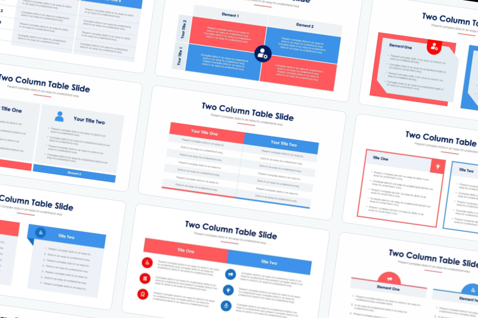 Two Column Table Slides | Slideloom