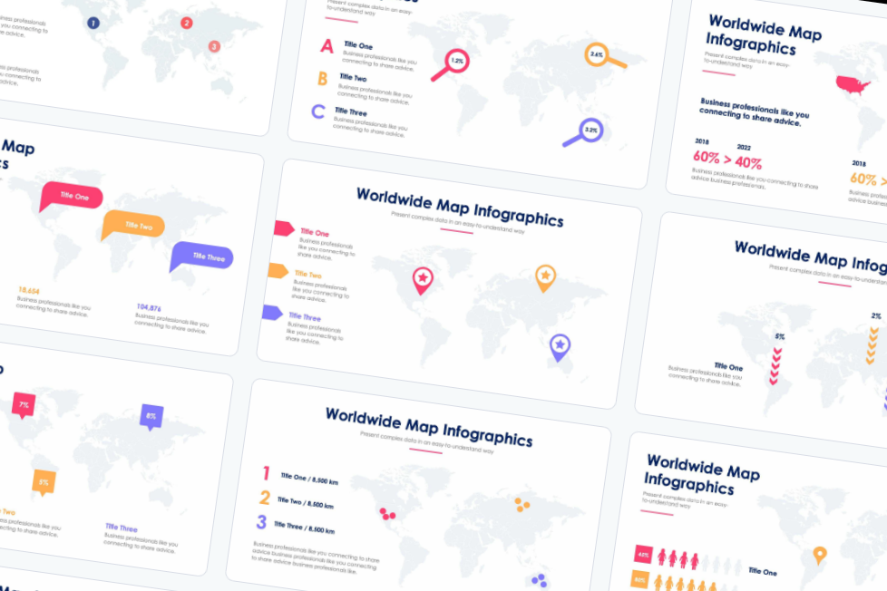 Worldwide Map Slides | Slideloom